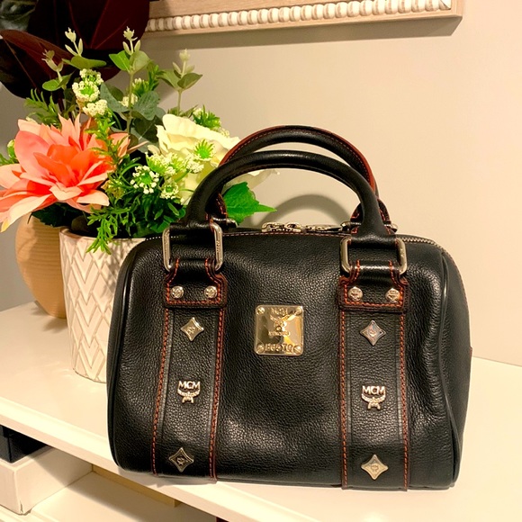 MCM | Bags | Mcm Mini Boston Bag With Silver Hardware In Good Preloved ...